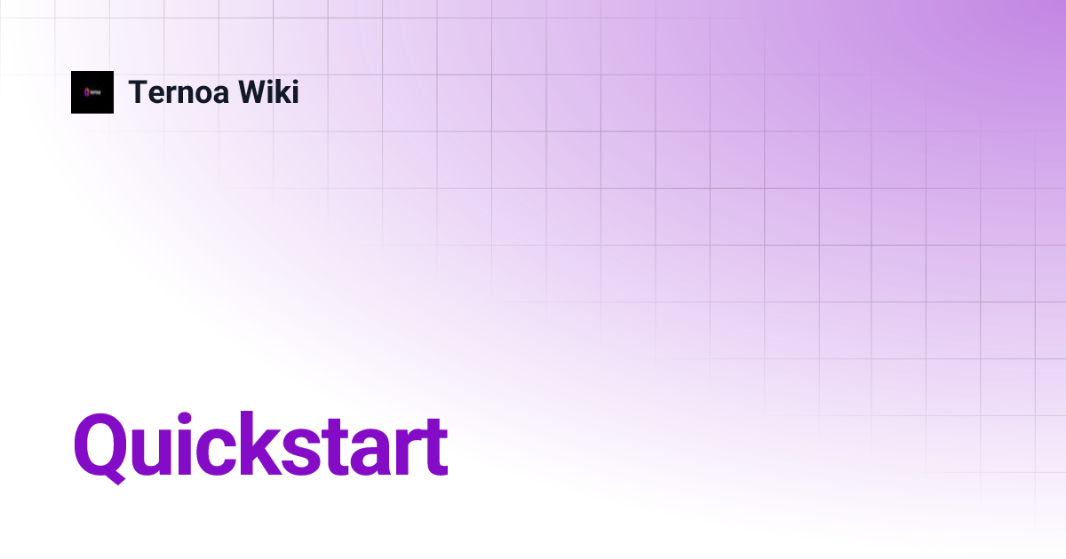 Quickstart | Ternoa Wiki