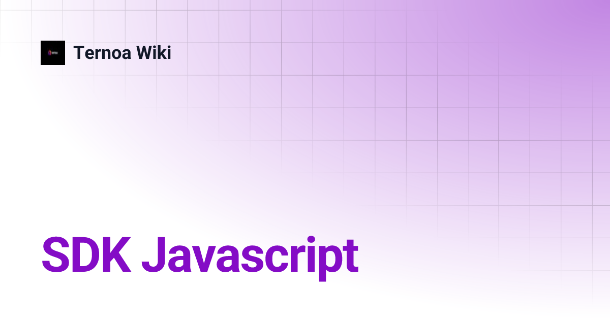 SDK Javascript | Ternoa Wiki